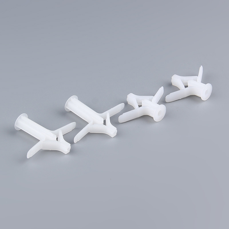 10MM X 33MM Plastic Screw Plugs White Color Nylon Butterfly Toggle Anchor